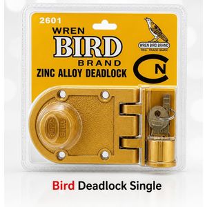 Bird Rim Night Latch Art No. 564 – Heavy Duty Gold Finish