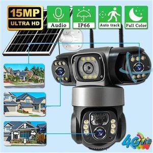 Generic 4G Solar PTZ CCTV Camera (SIM) Triple Lens, No