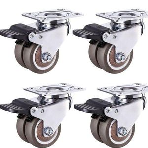 Generic 4 brake wheels Heavy Load Caster Rubber Wheels Forniture ...