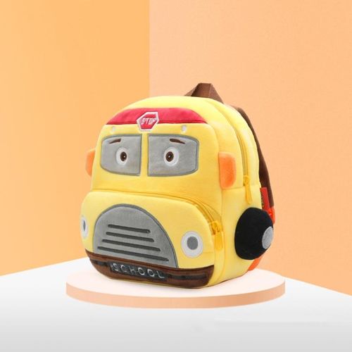 Fashion Kindergarten Schoolbag Cartoon Car Plush Backpack School Bus ...