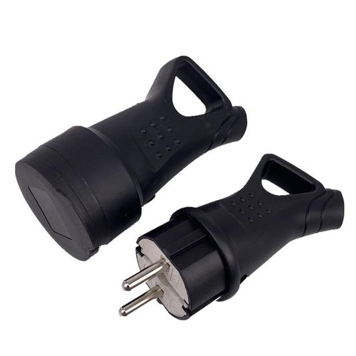 Generic Eu Rubber Waterproof Socket Plug Electrial Grounded European ...
