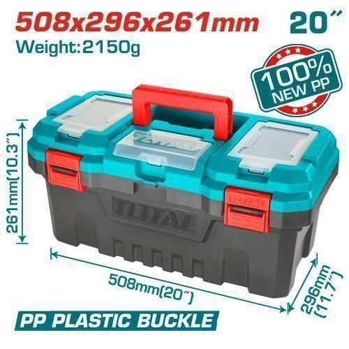 TOTAL 20 Inches Plastic Storage Tool Box high density with Lift-out ...