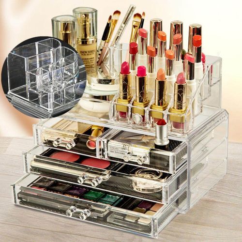 Generic Clear Acrylic Make Up Box Organiser Cosmetic Display Storage ...