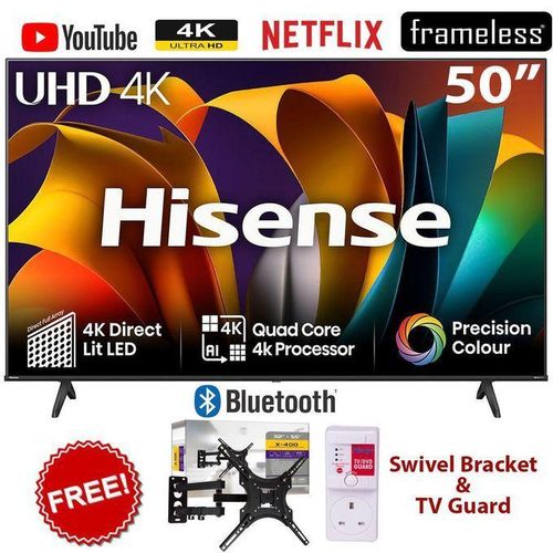 Hisense 50" INCH, 50A6 ULTRA 4K HD Smart TV,A6 SERIES VIDAA OS ...