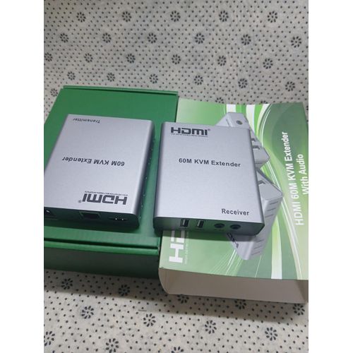 Generic 60M USB KVM HDMI Extender with 1080P R/L Audio by CAT5E Cat6 ...