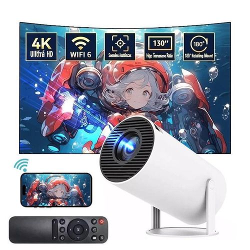 Homarom Portable Overhead Projectors 4K Wi-Fi Ultra HD Living Room Wall ...