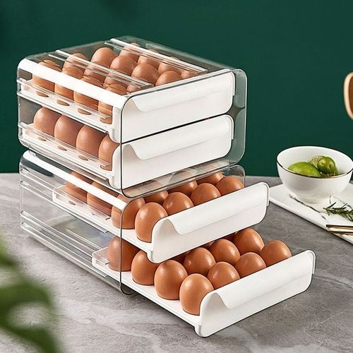 Generic Egg Pantry Organizer Storage Acrylic Plastic Drawer 32 Grid ...