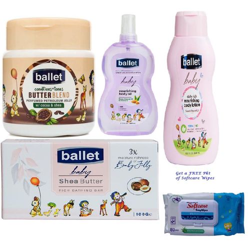 Ballet Baby Skincare Pack includes Baby Butter Blend Jelly 250g, Baby ...