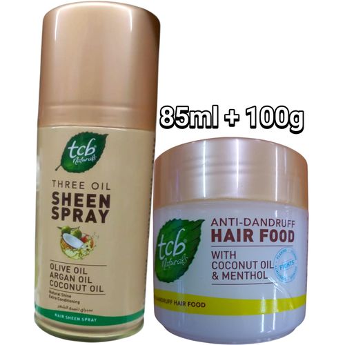 TCB Naturals Olive Oil Argan Oil Coconut Oil SHEEN SPRAY 85ml + Anti ...