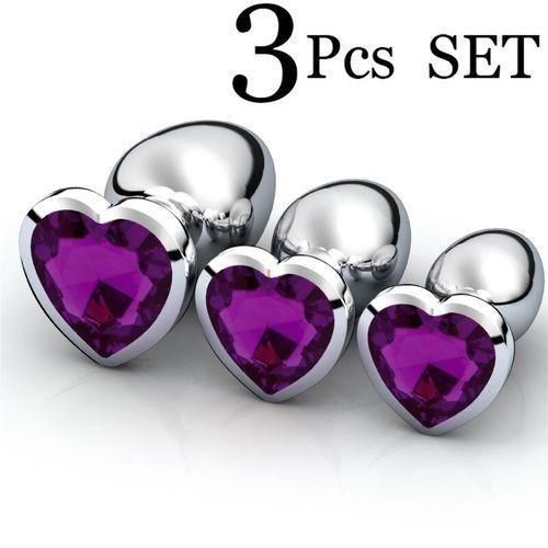 Generic 3 Pieces/Set Smooth Massage Beads Crystal Jewelry Heart Shaped ...