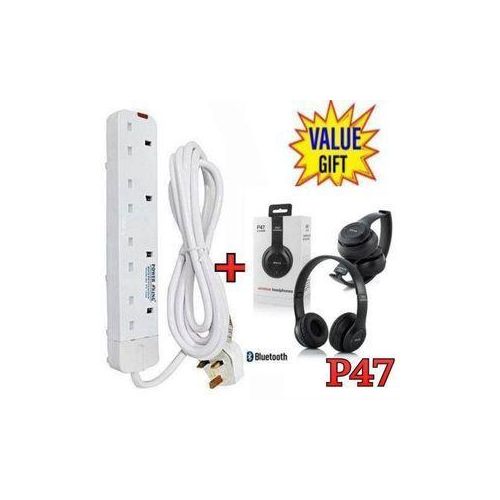 Power King BEST 4 WAY POWER EXTENSION WITH LONG CABLE+FREE BLUETOOTH ...