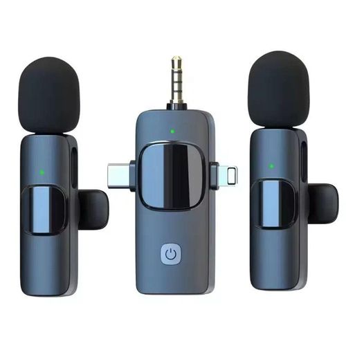 Generic K15 Dual Lavalier Wireless Microphone – 3-in-1 Vlogging Mic for ...