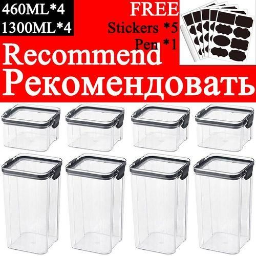 Generic 4601800ml Sets Stackable Kitchen Sealed Jar Plastic Food ...
