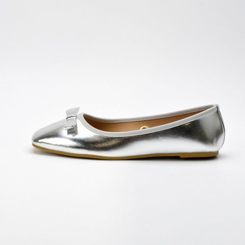 Fashion (Silver-1)Square Toe Women Flats Shoes Fashion Bowtie Soft Sole ...