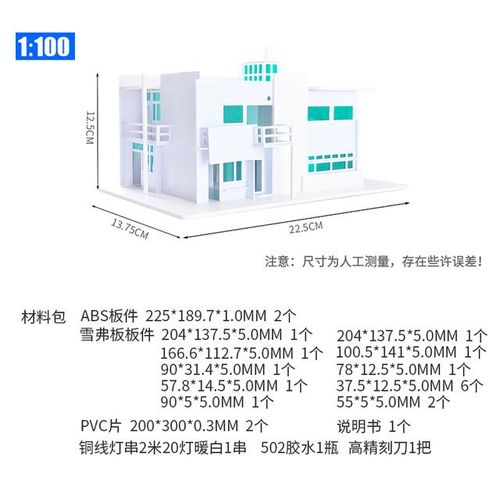 Generic 1/100 scale Miniature Building Schroeder Villa Prefabricated ...