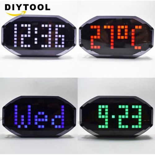 Hobart Multifunction Alarm Clock Led Dot Matrix Animation Effects