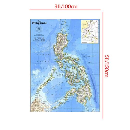 Generic Philippines Map--Large Asia Southeast Map Poster Prints Wall ...