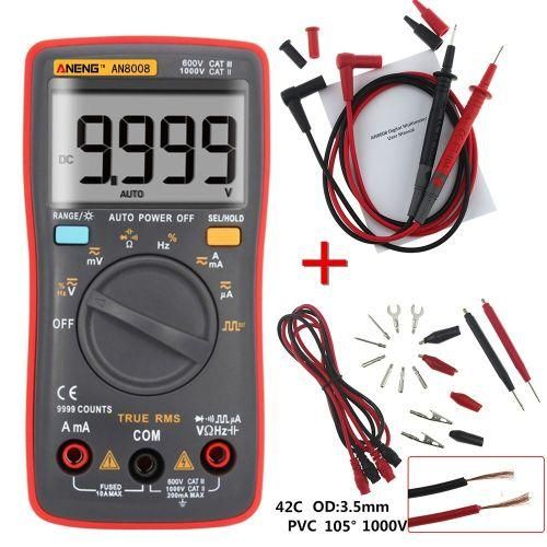 Generic Digital Multimeter AN8008 9999 Counts Transistor True RMS ...