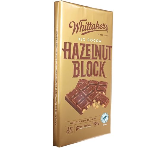 Whittaker's Hazelnut Block 33% COCOA MILK CHOCOLATE Creamy 5 Roll ...