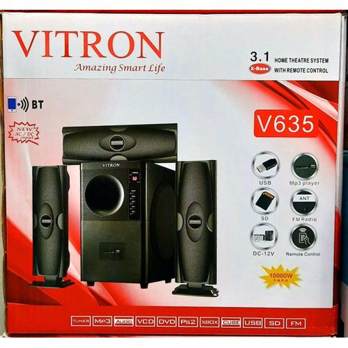 Vitron V-635 3.1CH 10000W HI-FI SUB-WOOFER FM/BT/SD/USB/ Home Theatre ...