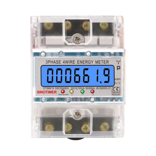 Generic 3 Phase Energy Meter 230/400V 100A Digital Electric Power Meter ...