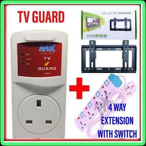 Powermax Power King 4way Extension + Tv Guard + 32 Inch Tv Wall Mount ...