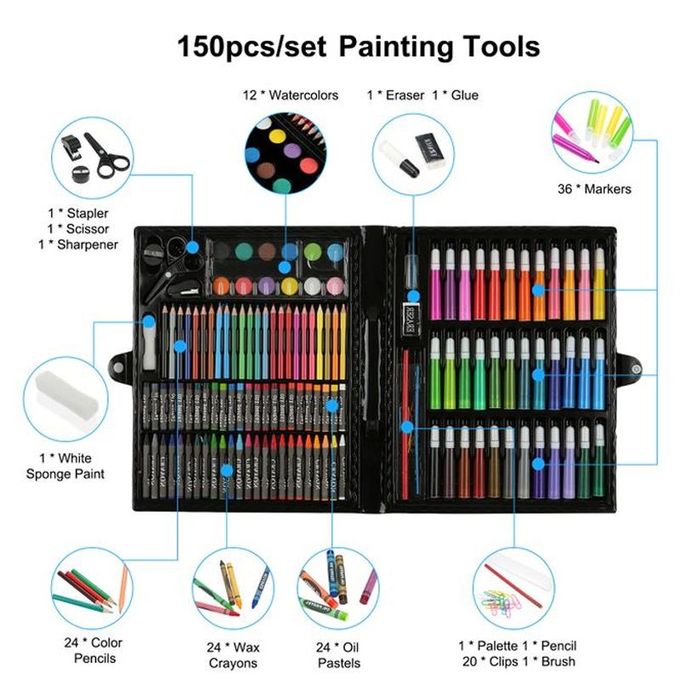 OVO TOUMI 150pcs Art Drawing Set Painting Sketching Color Pen @ Best ...