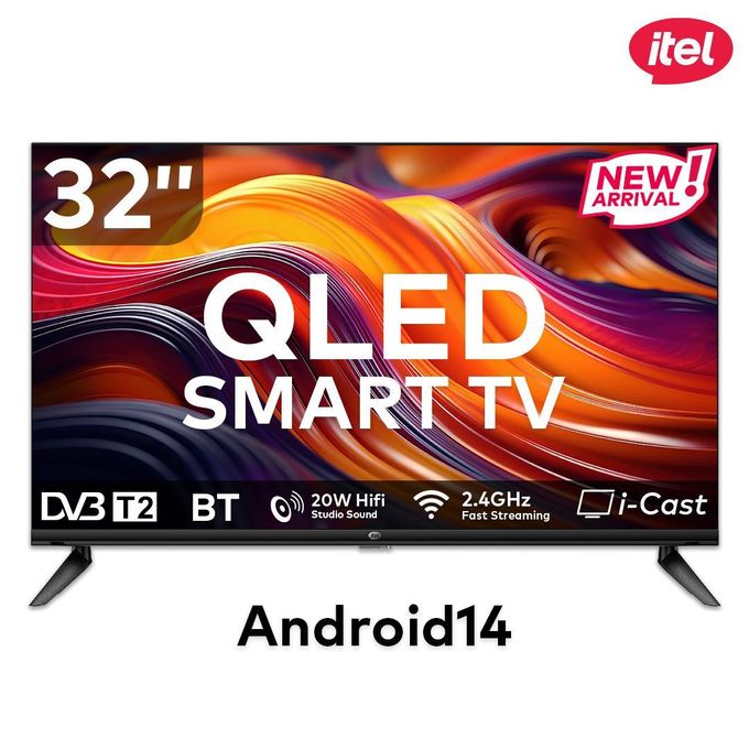 Itel itel TV 32 inch, QLED, Smart TV, Frameless, Bluetooth