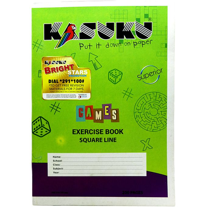 Kasuku Exercise Book Square Line 200 Pages A4 Kasuku ( Cover Design May ...