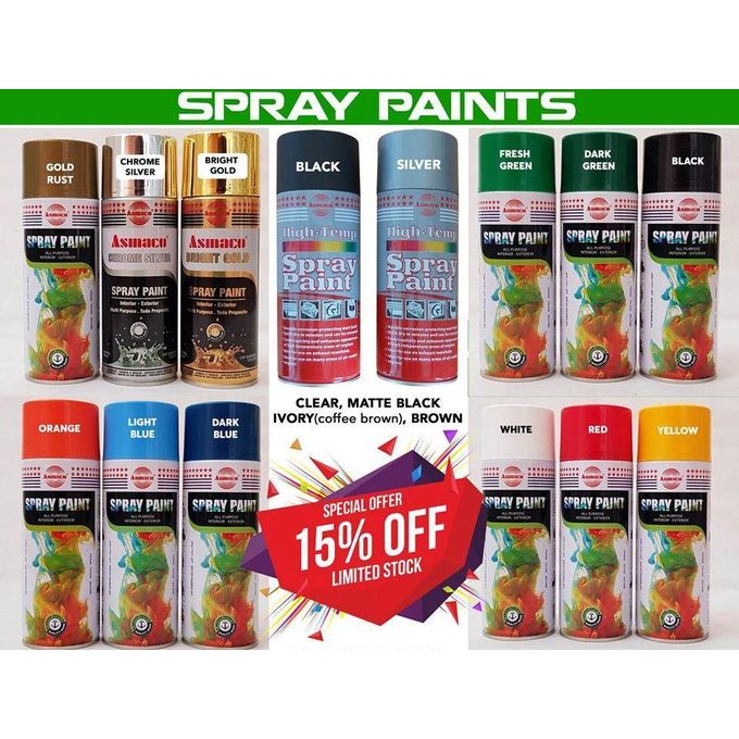 Asmaco Multi-Surface Spray Paint Cans for Both Interior & Exterior ...