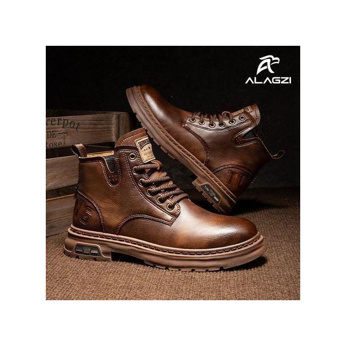 ALagzi 2025 Men's Martin Boots Work Boots - Brown @ Best Price Online ...