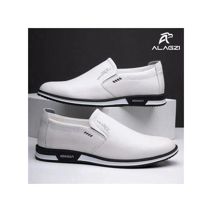 ALagzi Men's Outdoor Formal Leather Shoes Louboutins - White @ Best ...