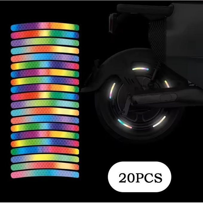 Generic 20-Pack of Colorful Tire Decals Warning Strips, Reflective Tire ...