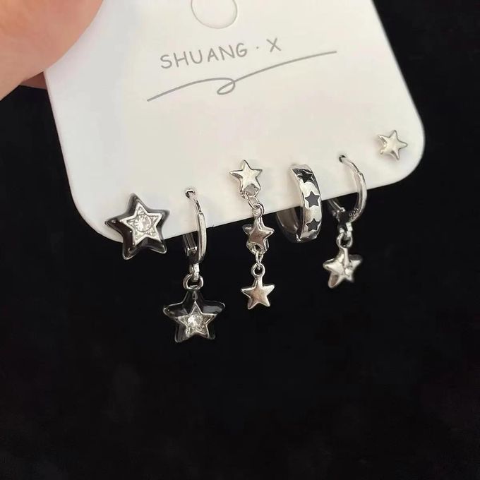 Fashion 6Pcs/Set Retro Aesthetic Crystal Star Pendant Earrings @ Best ...