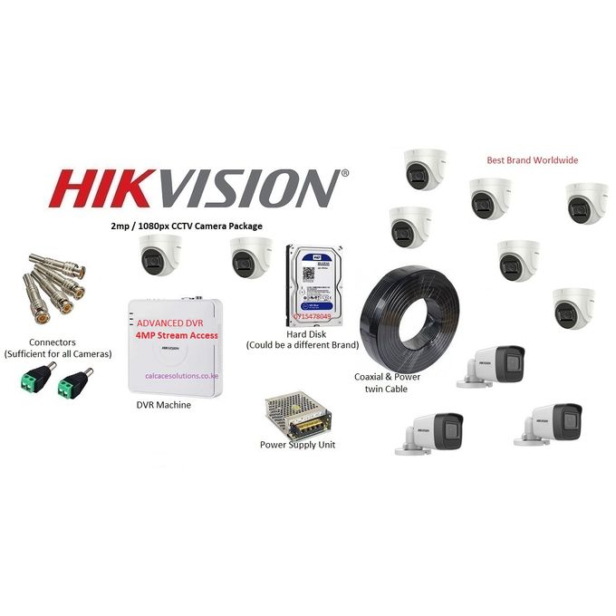 Hikvision 11 TOP-NOTCH HD CCTV CAMERAS Full Kit With 4MP DVR + 4TB ...