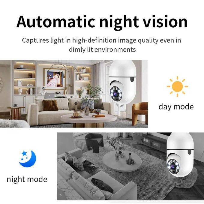 Generic 360° 1080P IP E27 Light Bulb Camera Wi-Fi IR Night Smart Home ...