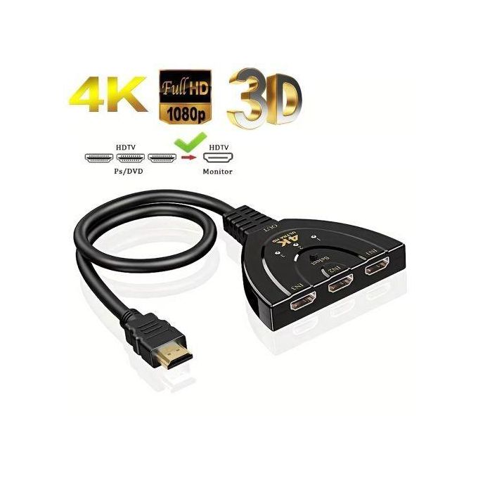 Generic 3 Port 4K HDMI 2.0 Cable Auto Splitter Switch Switcher 3x1 ...