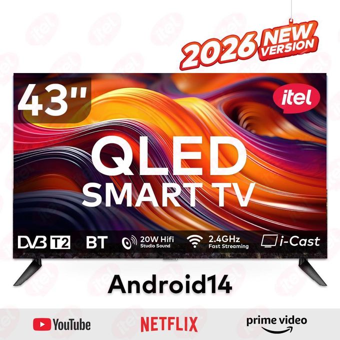 Itel itel TV 43 inch, QLED, Smart TV, FHD, Frameless